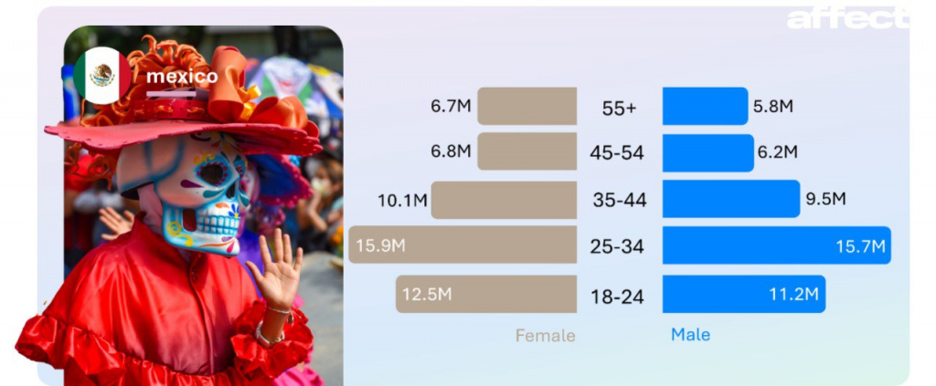 Audience of Meta Ads in Mexico. Benchmarking 2025 by Affect